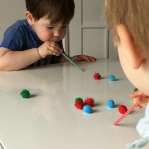 Blowing pom poms | Early Learning Toys